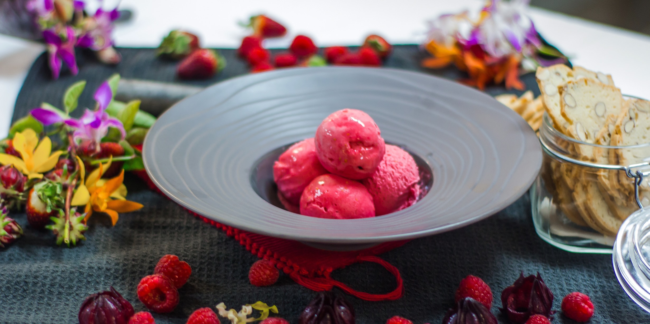 Chef's Rosella and Raspberry Sorbet - Darwin Convention Centre